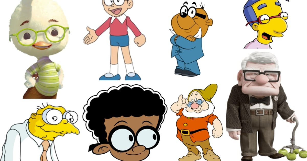 100 Cartoon Characters Who Wear Glasses by @animationnation
