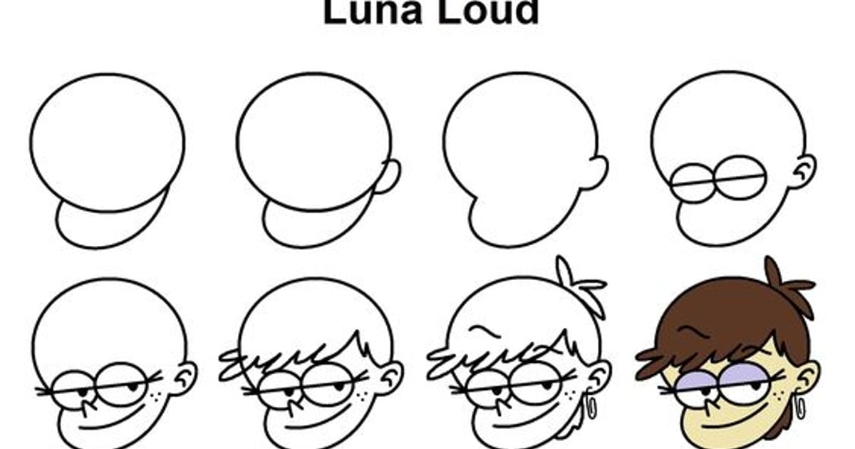 Luna Loud | 100 Easy to Draw Cartoon Characters