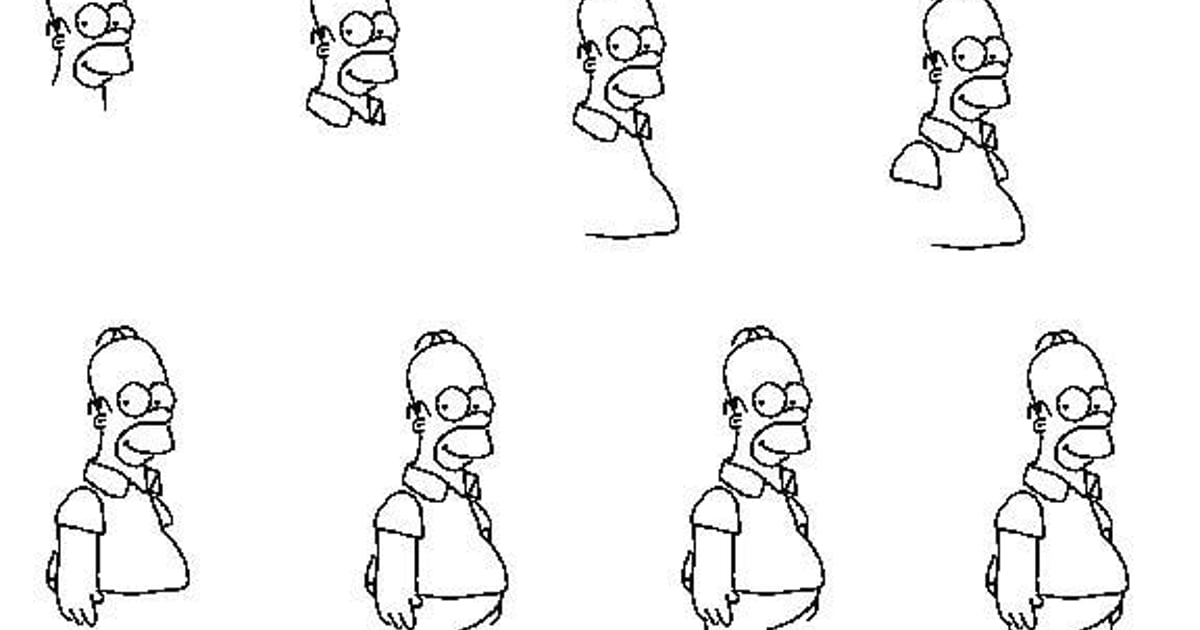 Homer Simpson | 100 Easy to Draw Cartoon Characters