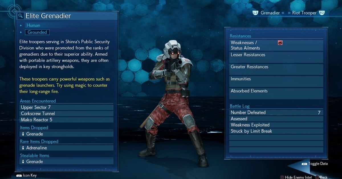 Elite Grenadier | Final Fantasy VII Remake - Complete Enemies List